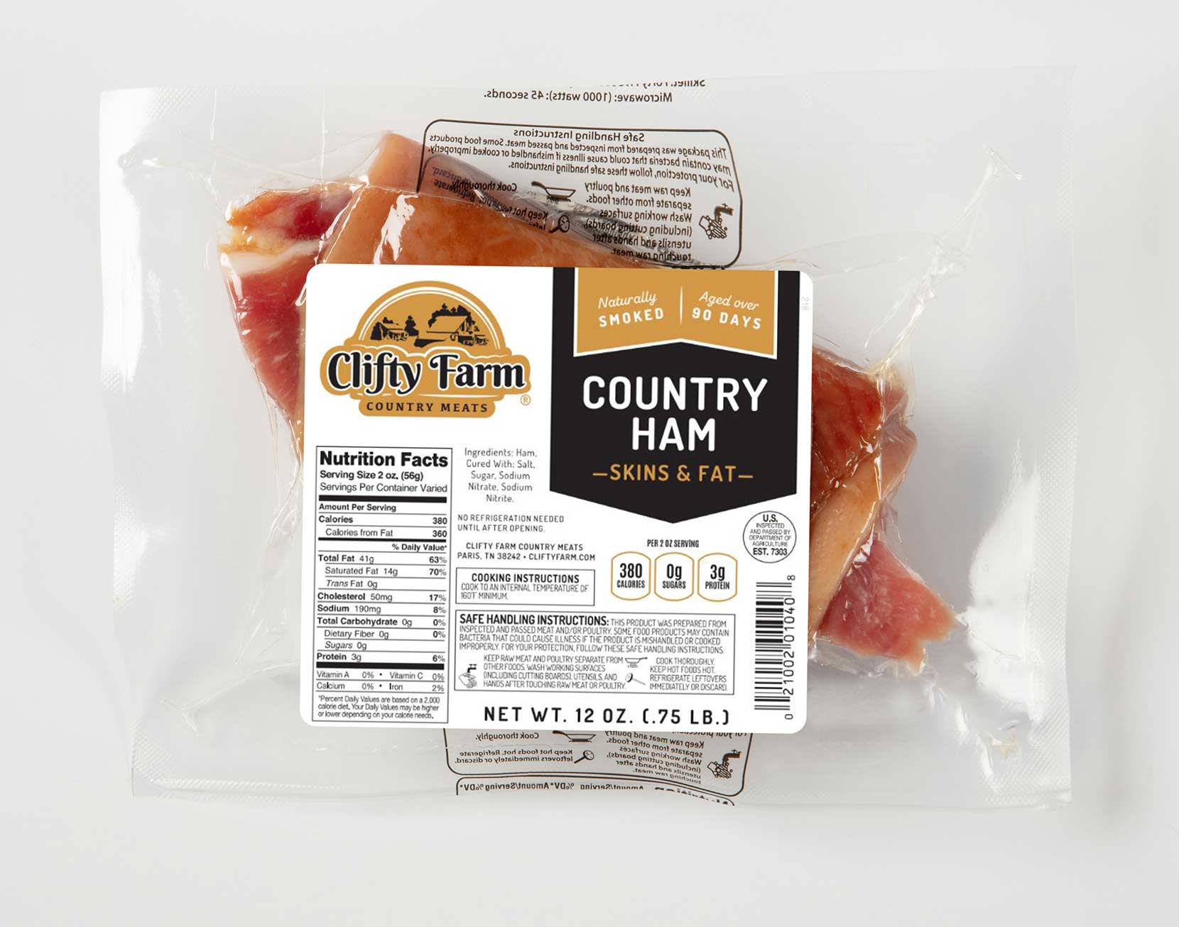 Country Ham Skins & Fat – 12 oz. | Clifty Farms